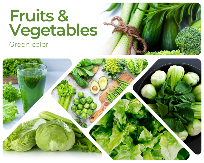 5 color groups of fruits and vegetables - The Galaxy of Green Foods